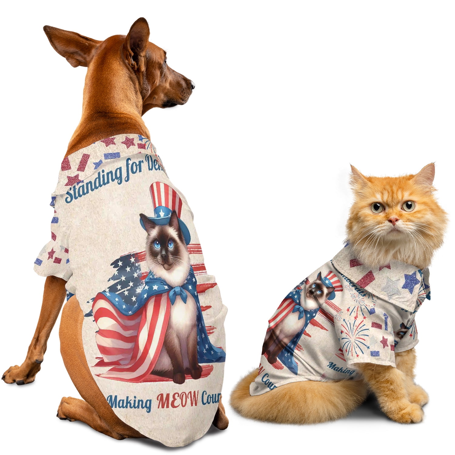 Democratic Siamese Cat Making Meow Count Election 2024 Hawaiian Summer ...
