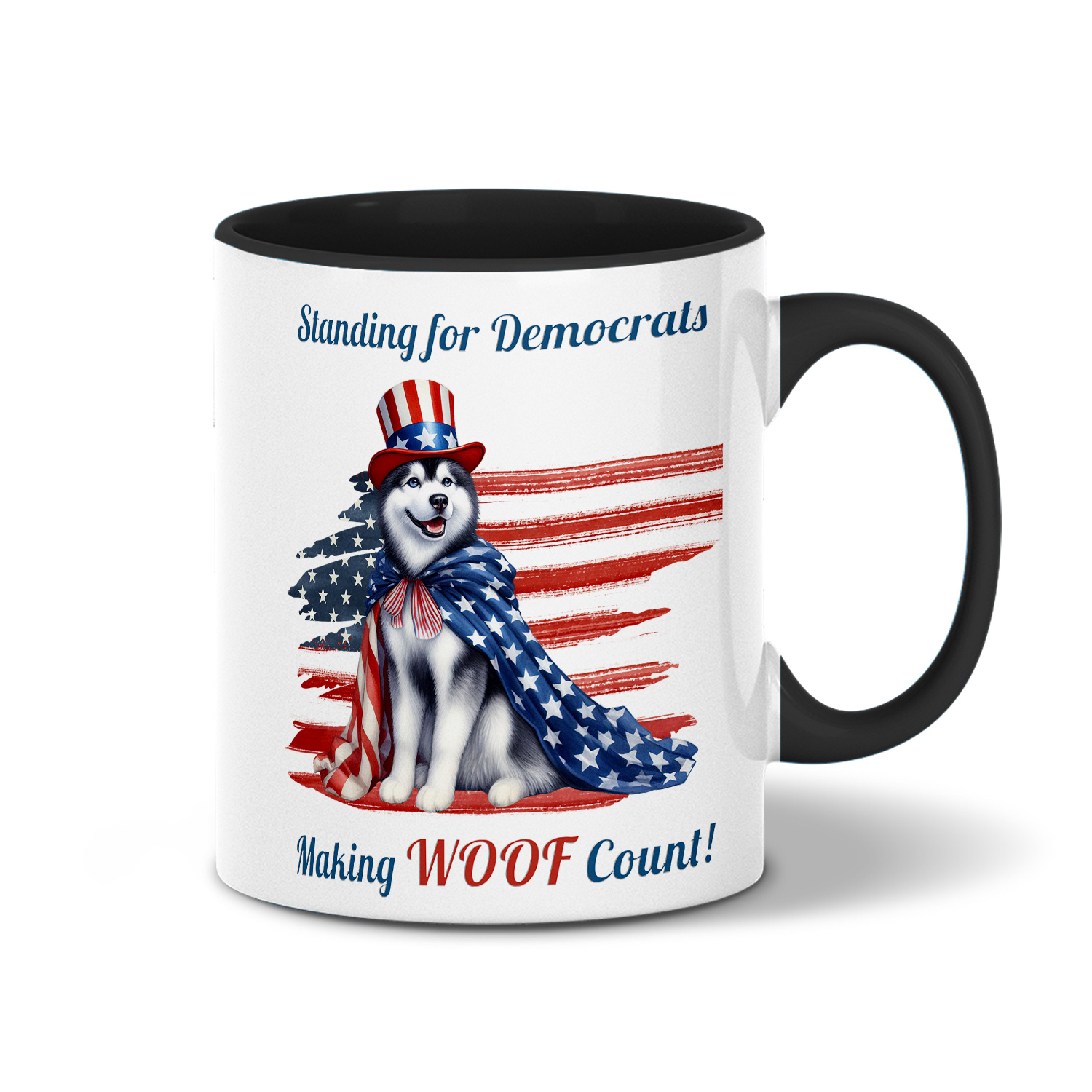 Democratic Siberian Husky Making Woof Count Election 2024 11oz Accent ...