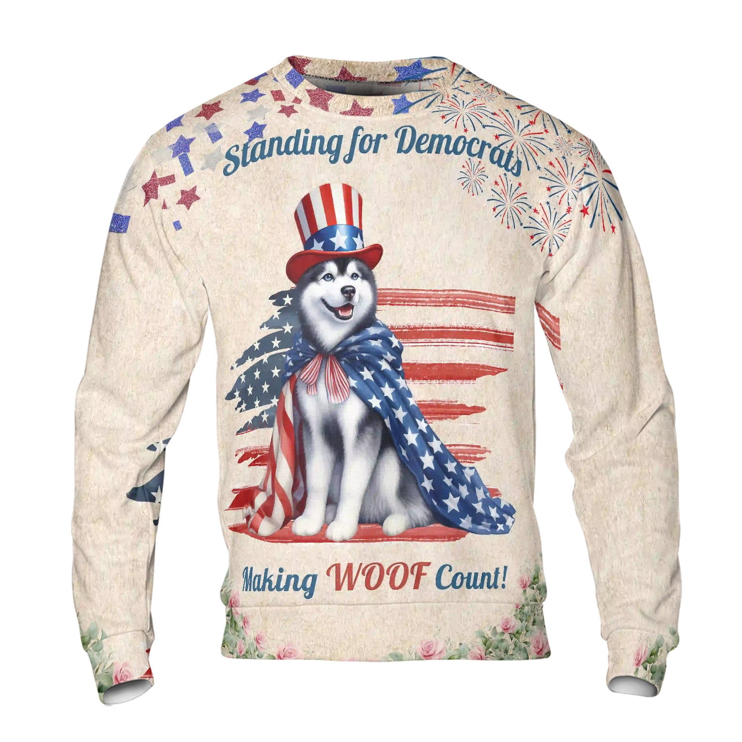 Democratic Siberian Husky Making Woof Count Election 2024 All Over ...