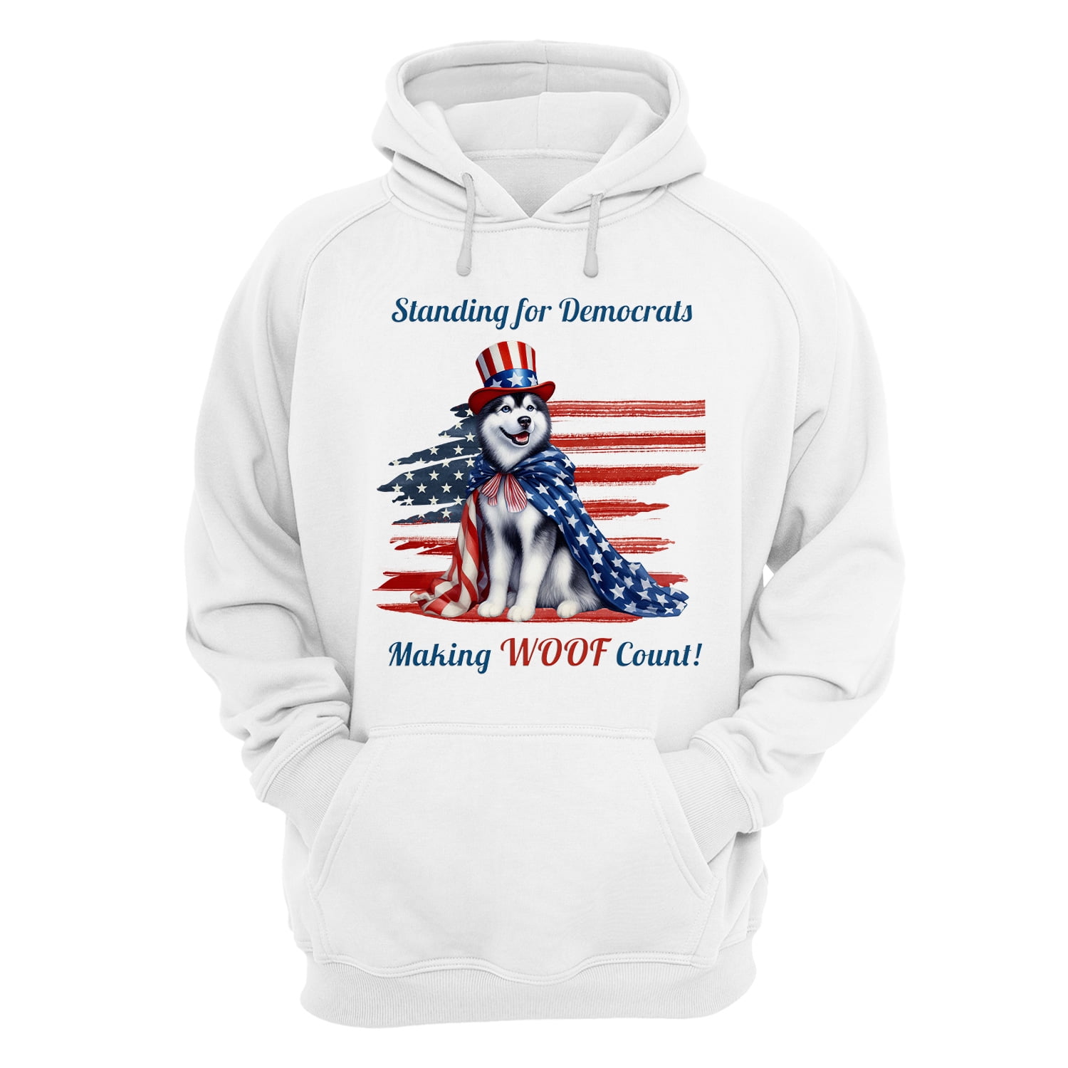 Democratic Siberian Husky Making Woof Count Election 2024 Hoodie Unisex ...