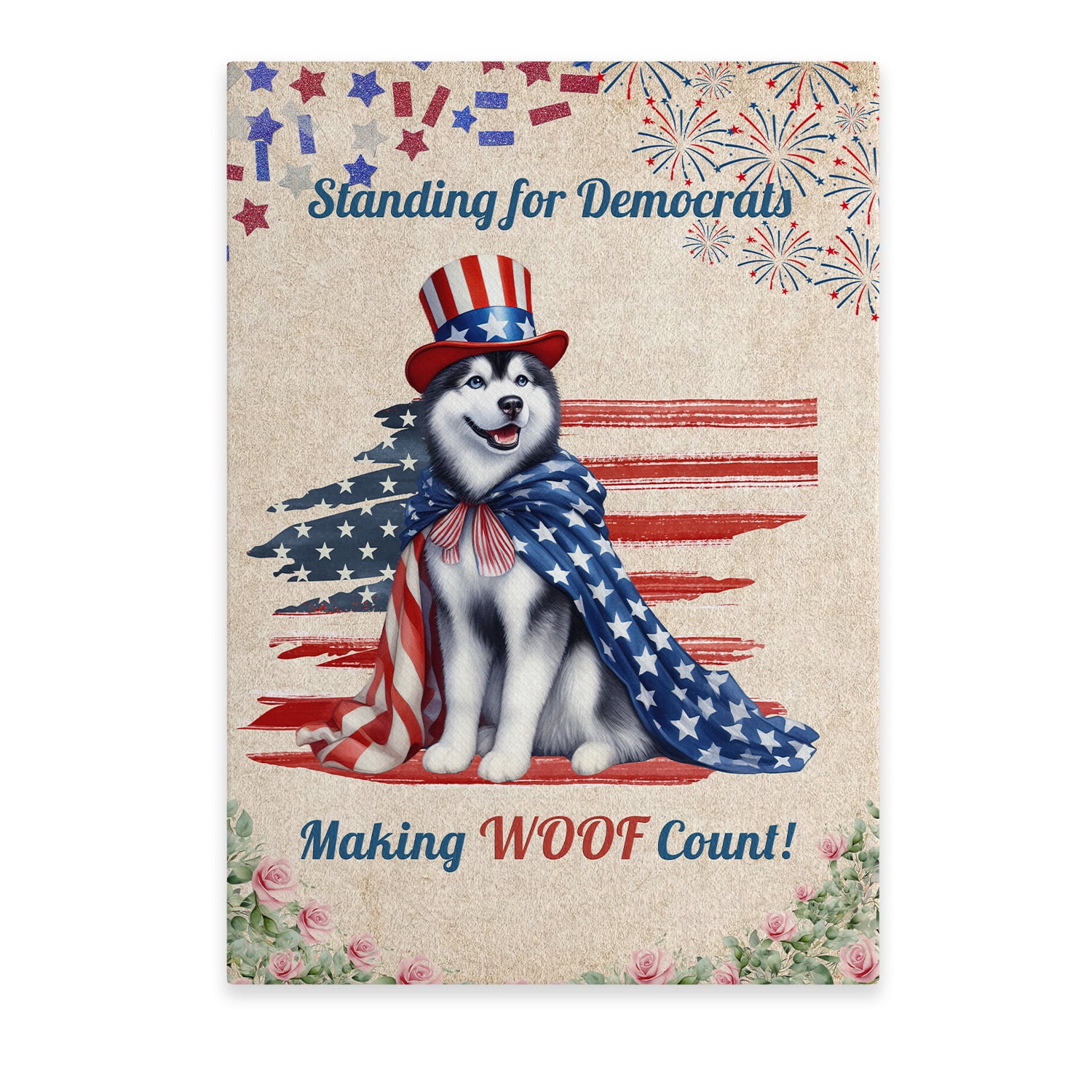 Democratic Siberian Husky Making Woof Count Election 2024 Vertical ...