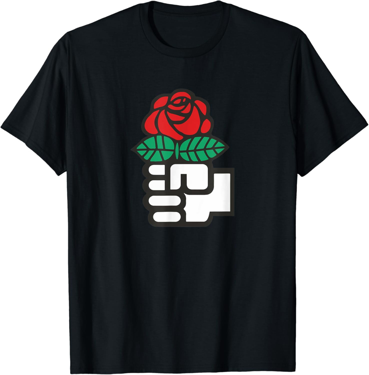 Democratic Socialism Rose in Fist Symbol Funny Creative Graphic T-Shirt ...