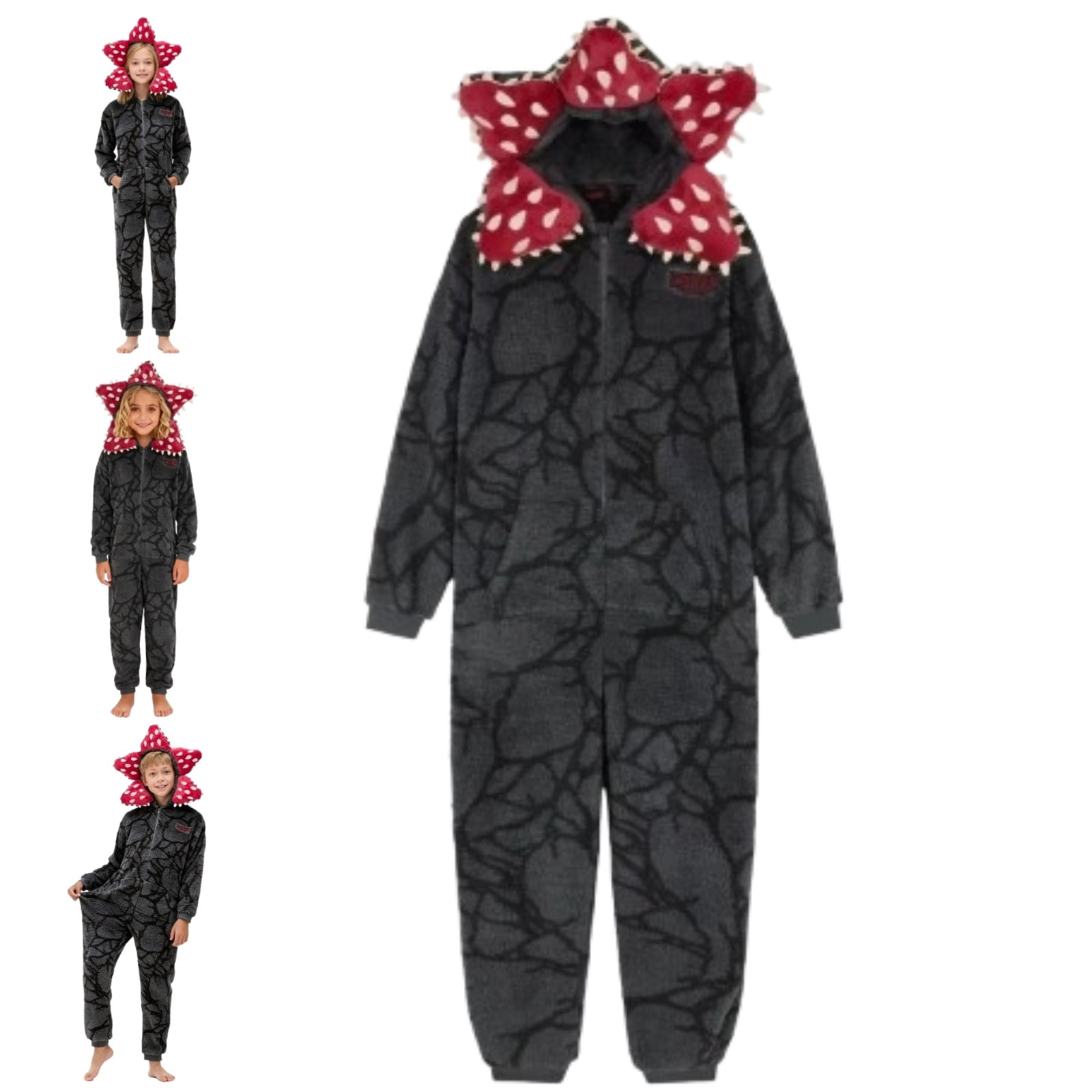 Demogorgon Christmas Onesie for Kids, Hooded Fleece Jumpsuit Pajamas ...
