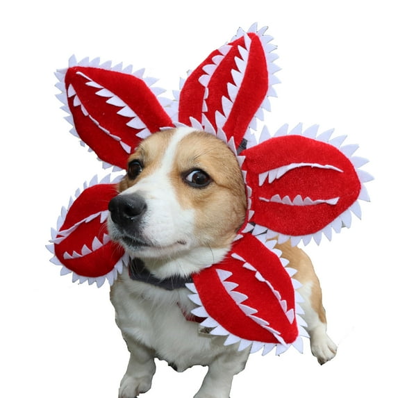 Demogorgon Dog Costume Adjustable Hat with Soft Material Flower Funny ...