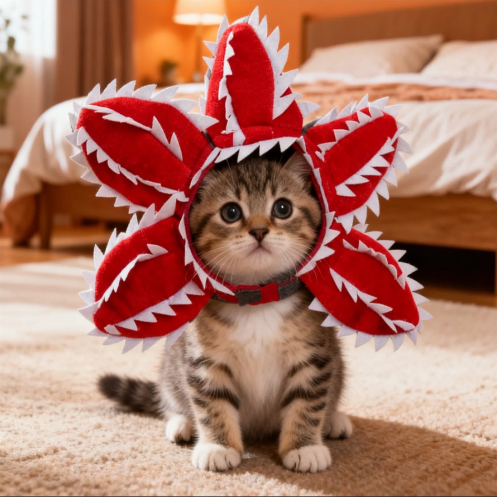 Demogorgon Pet Hat Funny Scary Flower Costume for Dogs & Cats ...