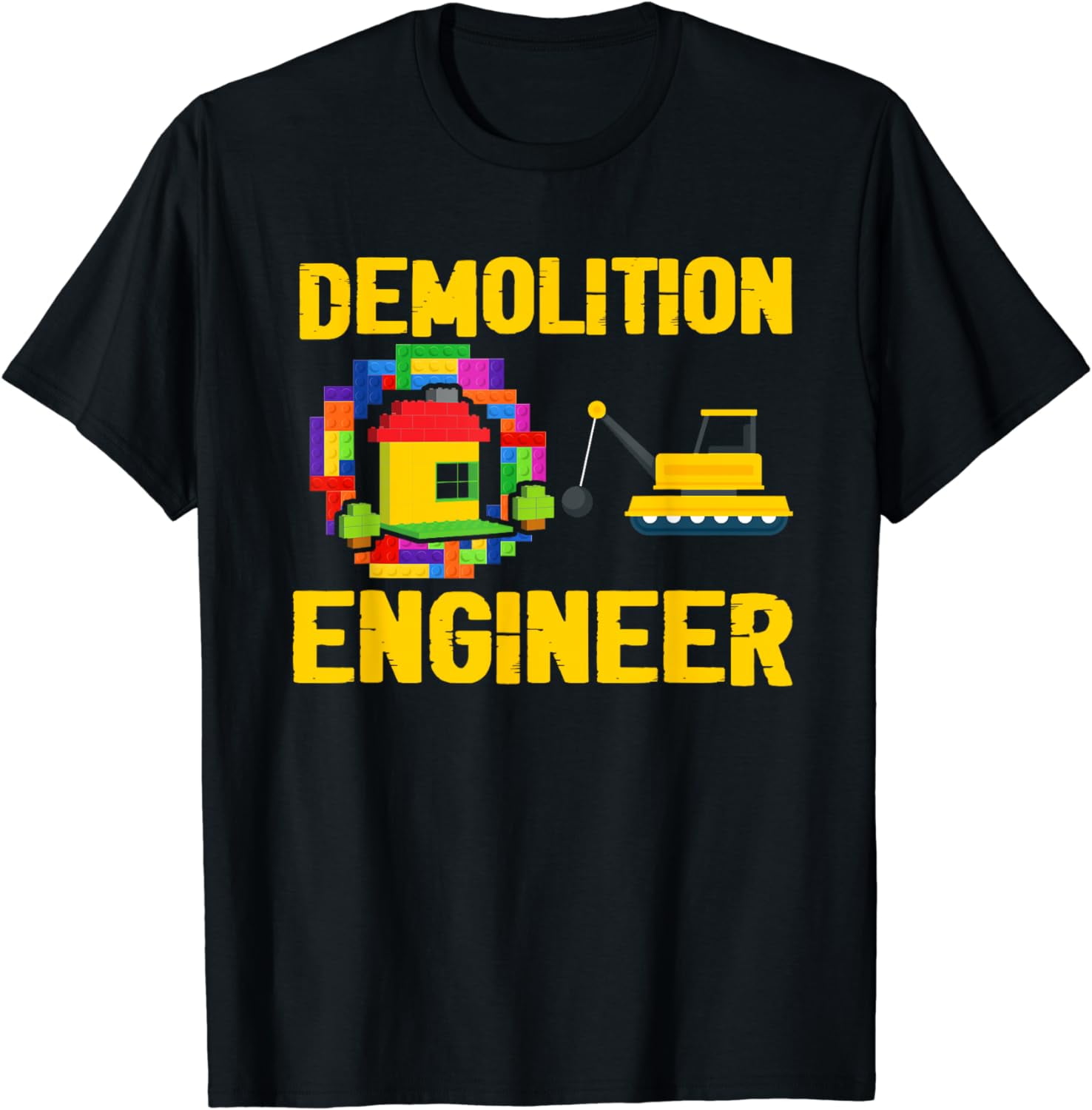 Demolition Engineer Master Builder Building Bricks Blocks T-Shirt ...