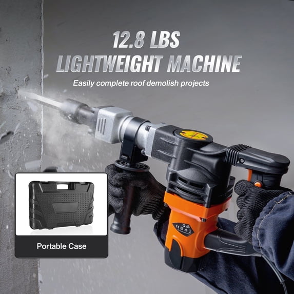 Demolition Jack Hammer 1400W, Electric Concrete Breaker w/ 2 Chisel ...
