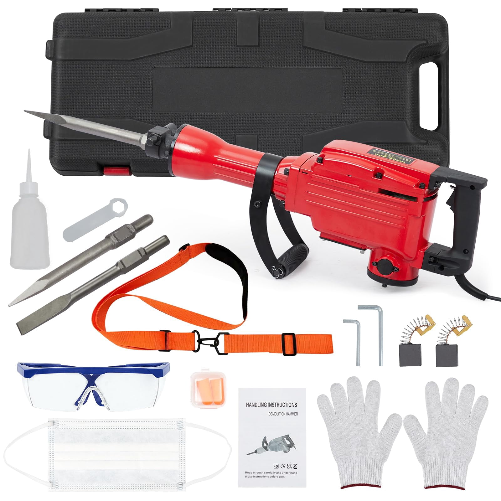 AOILE Demolition Jack Hammer – 1700W/2200W/3600W, Includes 2/3/4/6PCS ...