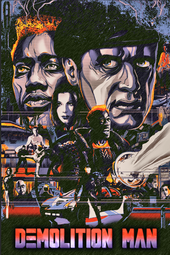 Demolition Man (1993) 24x36 Poster Sylvester Stallone Sci-Fi Action ...