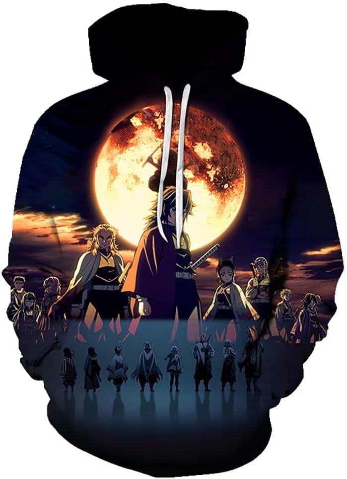 Demon Slayer Hoodie Kimetsu no Yaiba 3D Printed Anime Hooded Sweatshirt ...