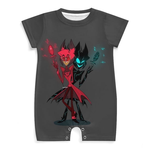 Demon Alastor Hazbin Hotel Baby One-Piece Rompers Summer Short Sleeve ...