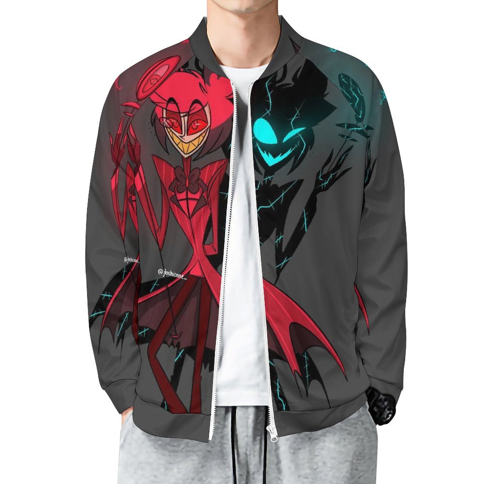 Demon Alastor Hazbin Hotel Fashion Jacket Mens Windbreaker Coat ...