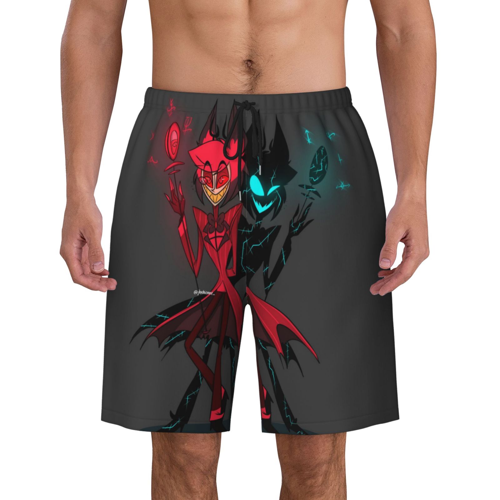 Demon Alastor Hazbin Hotel Men's Beach Shorts Swim Trunks Casual Quick ...