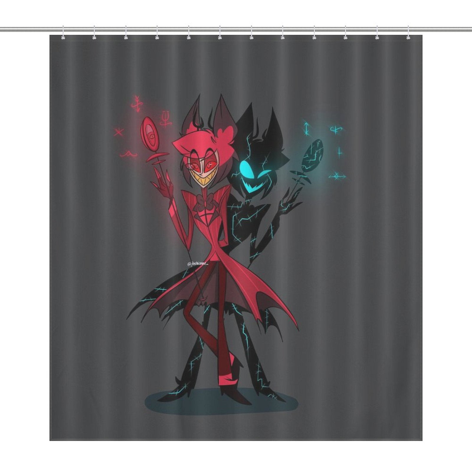 Demon Alastor Hazbin Hotel Shower Curtain Waterproof Polyester Fabric ...