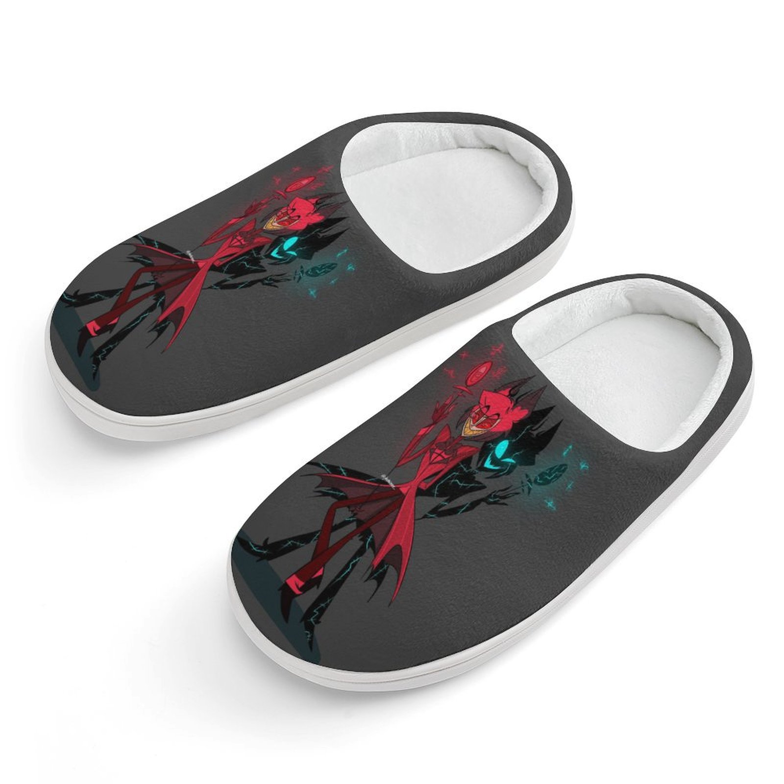 Demon Alastor Hazbin Hotel Soft Plush Slippers for Boys Girls Winter ...
