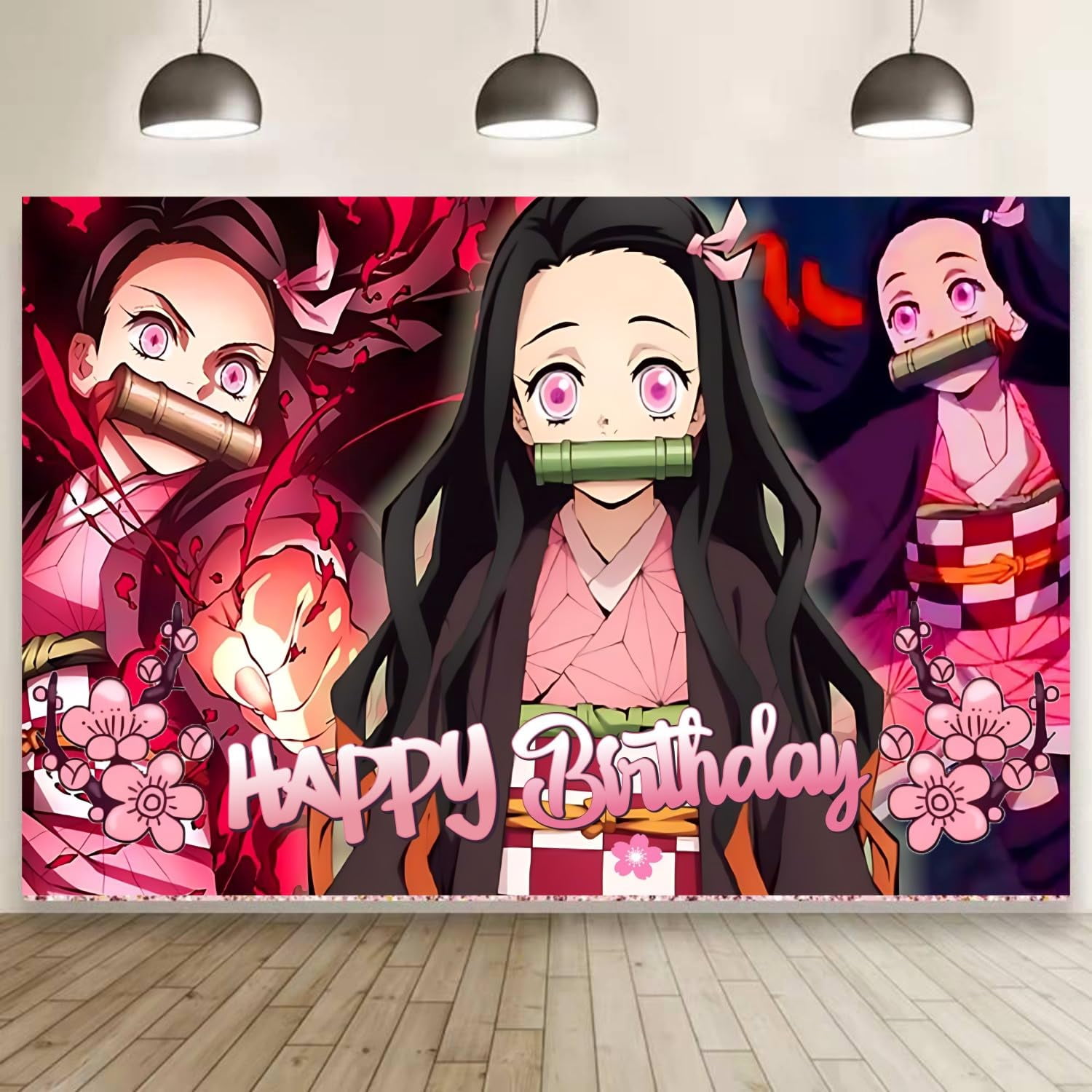 Demon Background Birthday Decorations, OIF8 Slayer Happy Birthday ...