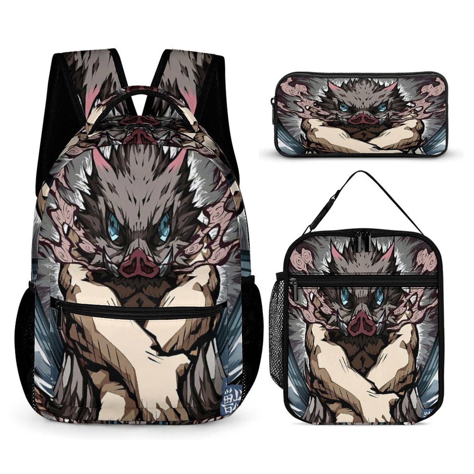 Demon Backpack Slayer 17 Inch 3 Piece Set with Insulated Lunch Bag and ...