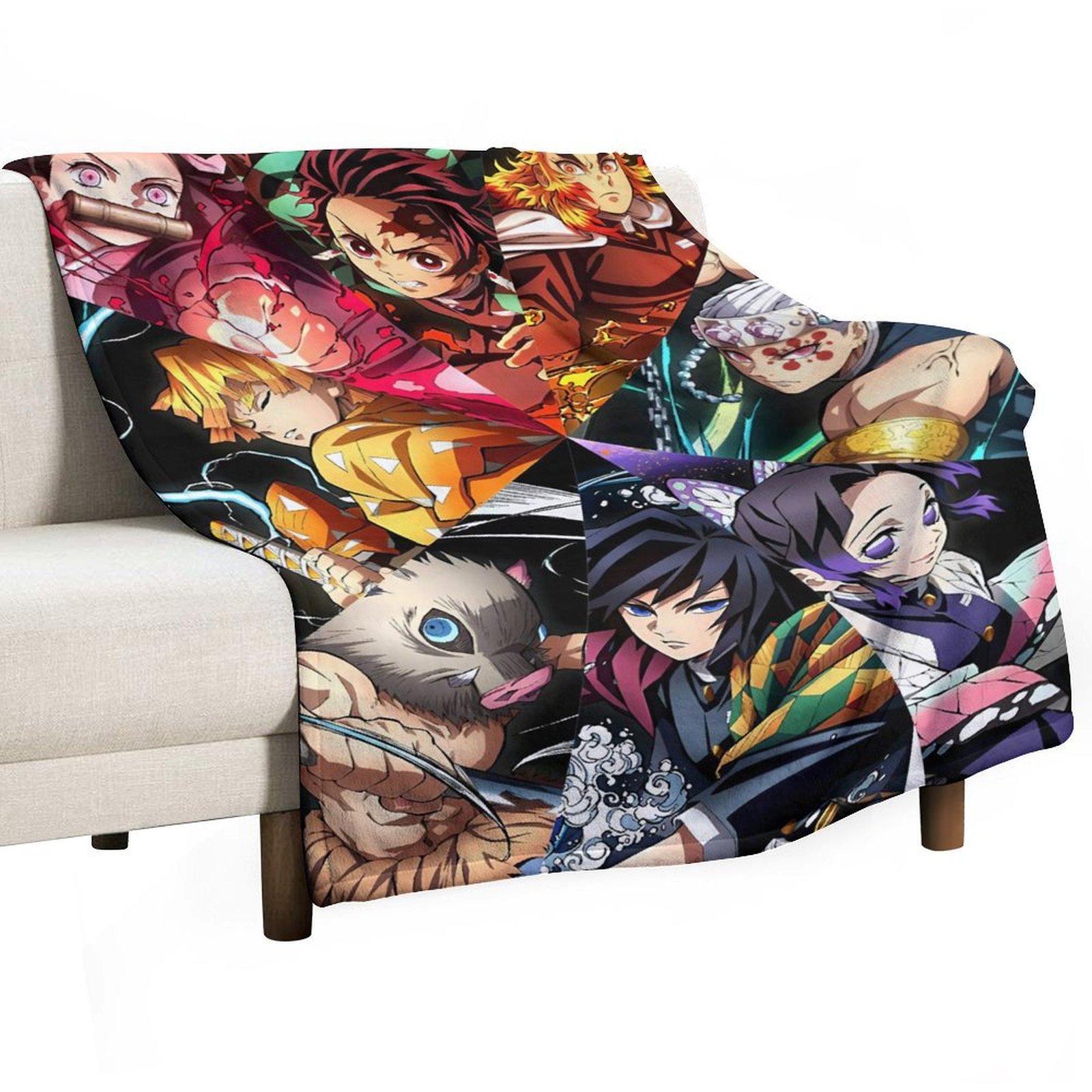 Demon Blanket Slayer Flannel Throw Blankets Soft Pile Cozy Plush Throw ...