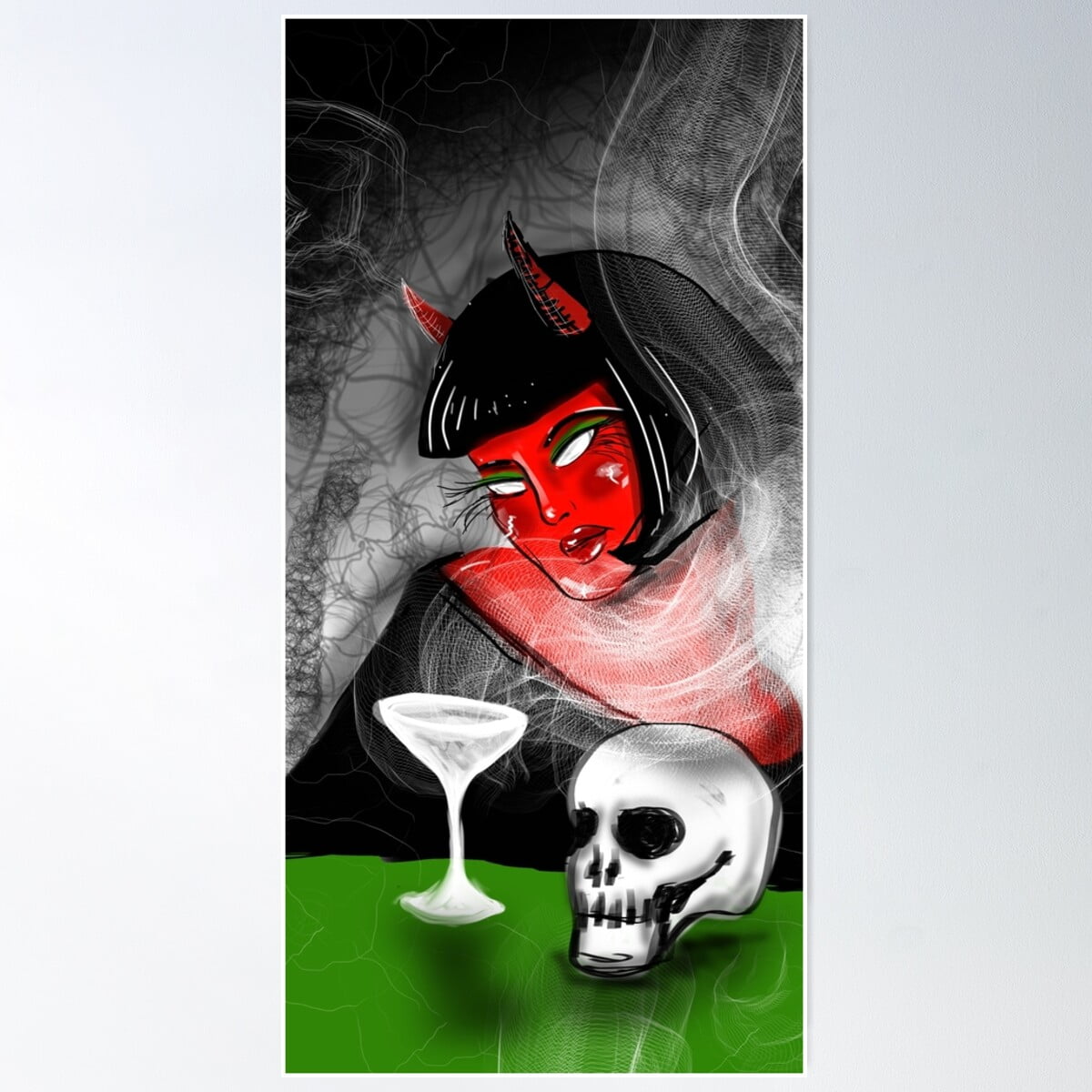 Demon Diva Poster Wall Art, Modern Wall Decor For Living Room Bedroom ...