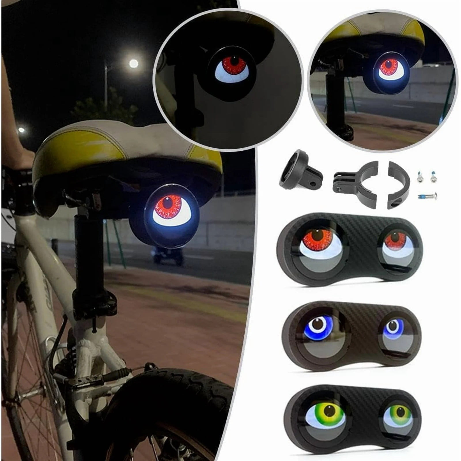 Demon Eyes Bike Tail Light, Programmable Eyes Rear Bike Lights, LED ...