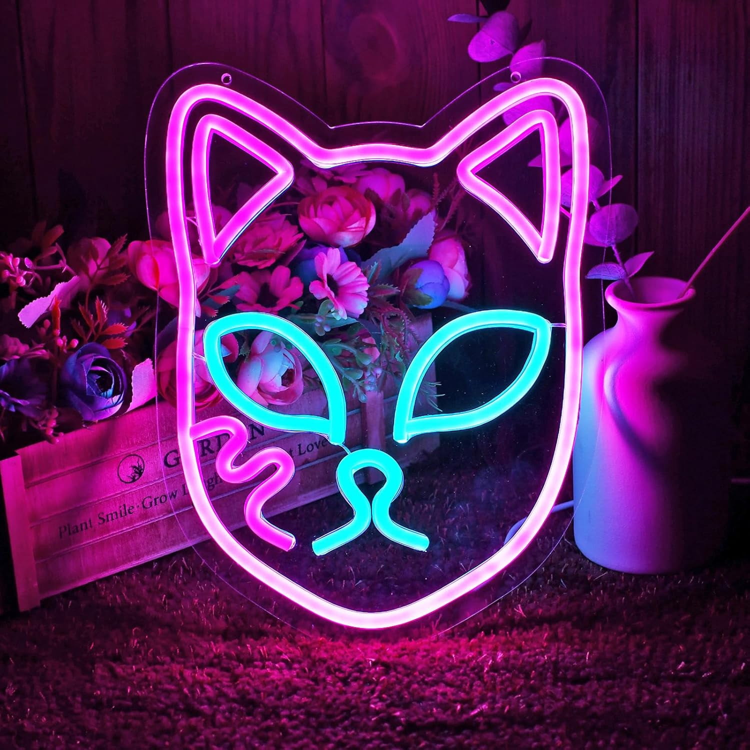 Demon Fox Face Neon Sign, Japanese Anime Slayer Neon Light for Wall ...
