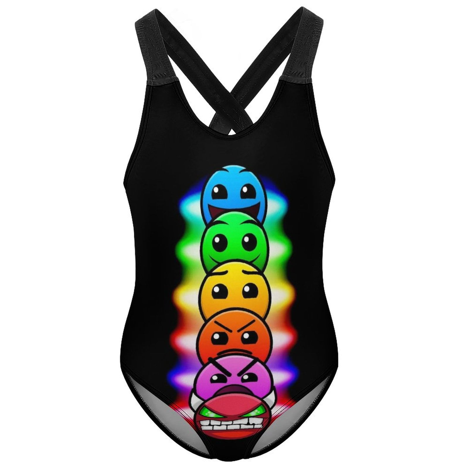Demon Geometry Dash Children's One-piece Swimsuit Summer Girl's ...
