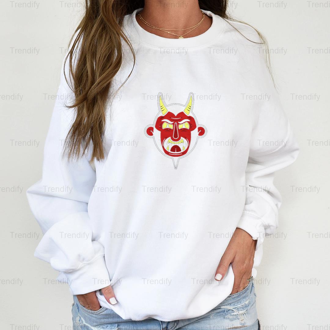 Demon Halloween Monster Devil Themed Retro Graphic Unisex Sweatshirt ...
