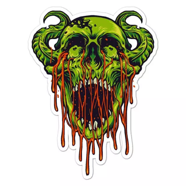 Demon Horns Blood Sticker Indoor Outdoor Phone Decal Water Bottle ...