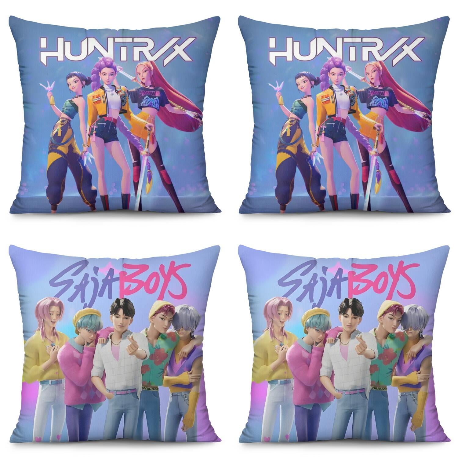 Demon Hun-ters Pop Kp-op Throw Pillow Cover 18x18 Inch Pack Of 4 ...