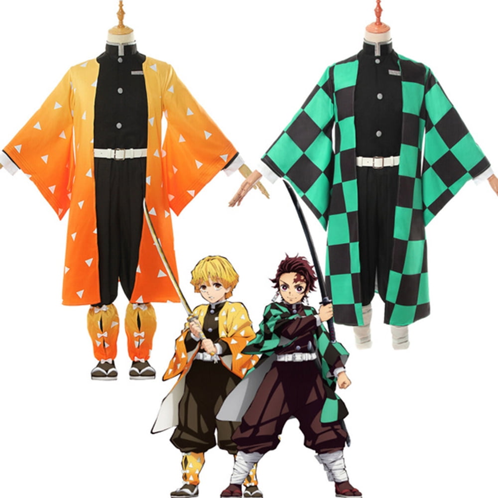 Demon Hunter Agatsuma Zenitsu Cosplay Anim Costume Halloween Tomioka ...