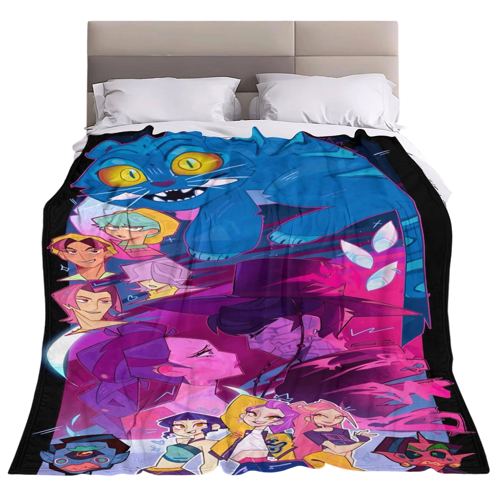 Demon Hunters Cozy Fleece Blanket Inspired By Witcher Girls, Featuring ...