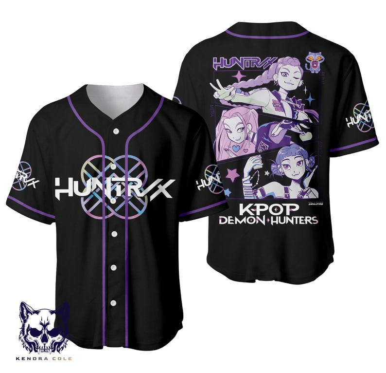 Demon Hunters Huntrix Baseball Jersey – Kpop Anime Streetwear Shirt ...