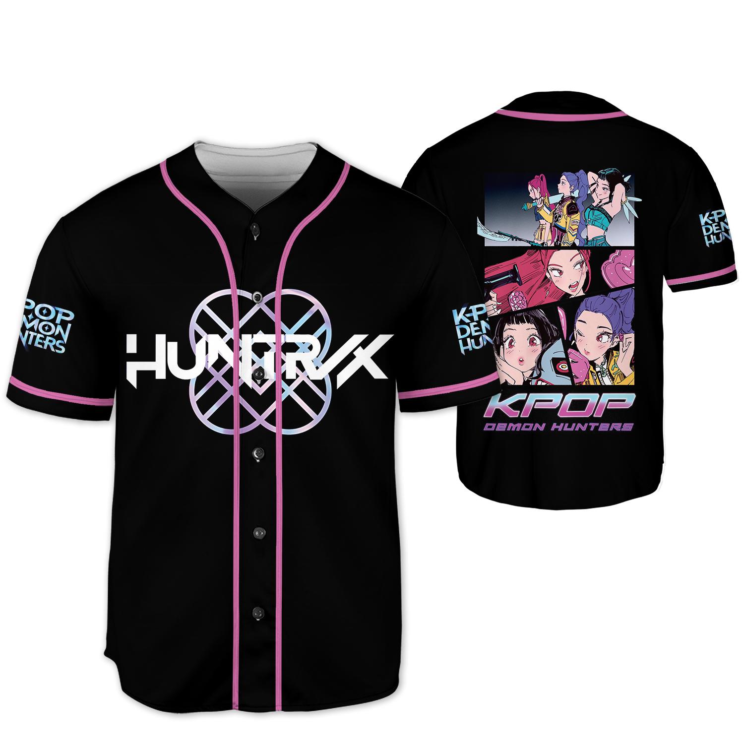Demon! Hunters! Huntrix! Baseball Jersey – Kpop Anime Streetwear Shirt ...