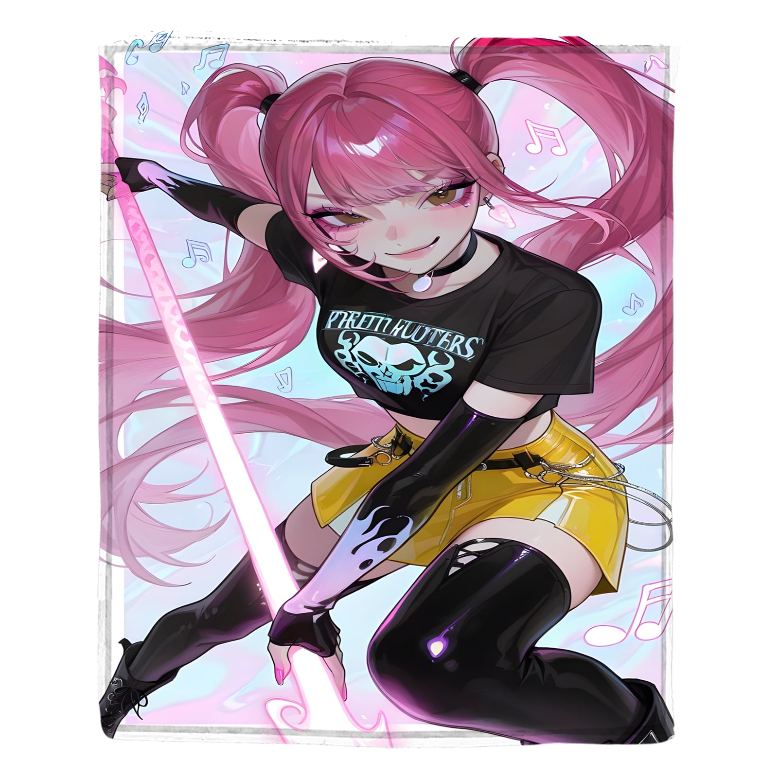Demon Hunters Pop Kpop Stars Pop Singers Flannel Digital Printed Throw ...