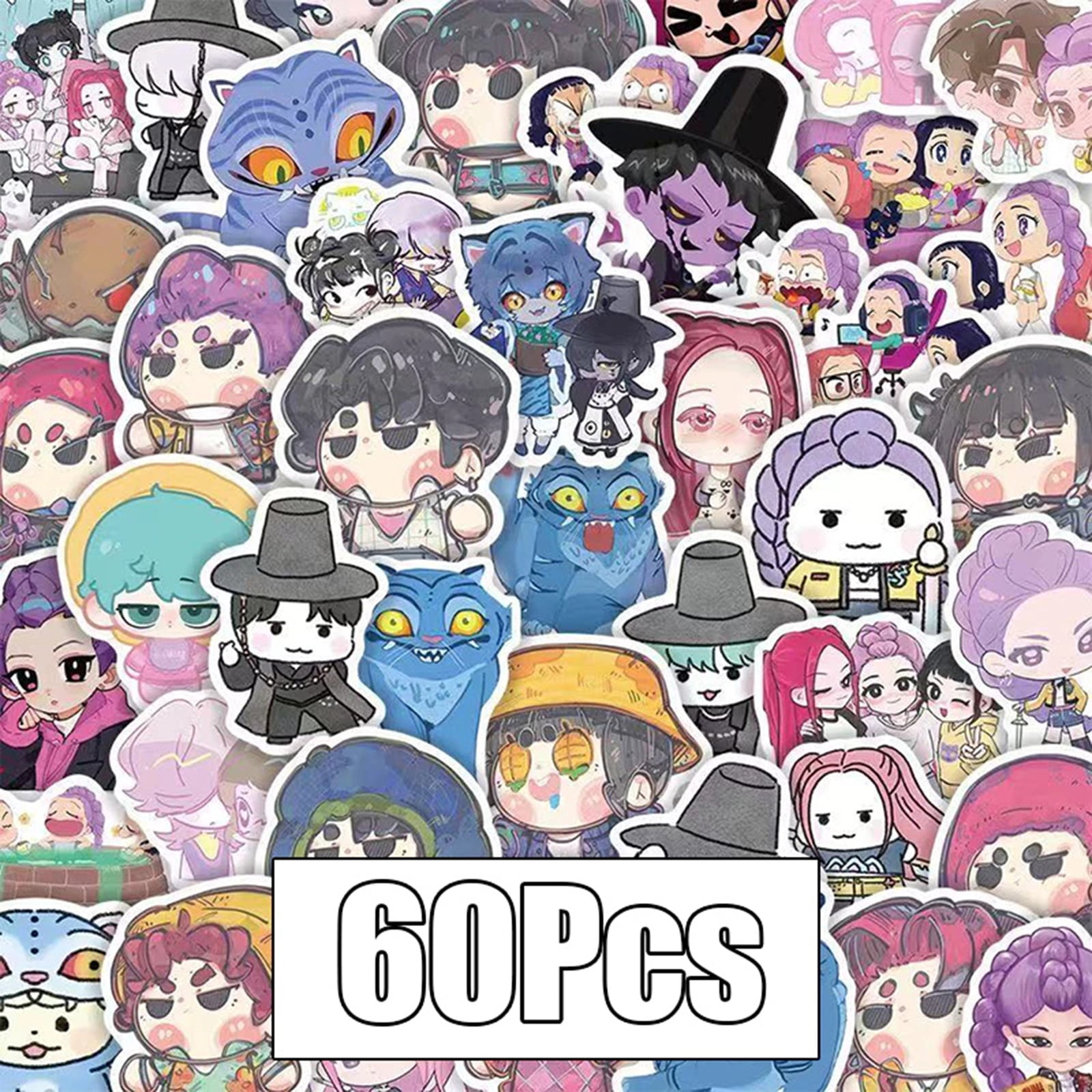 Demon Hunters Pop Stars, 60Pcs Suitcase Stickers Waterproof Stickers ...