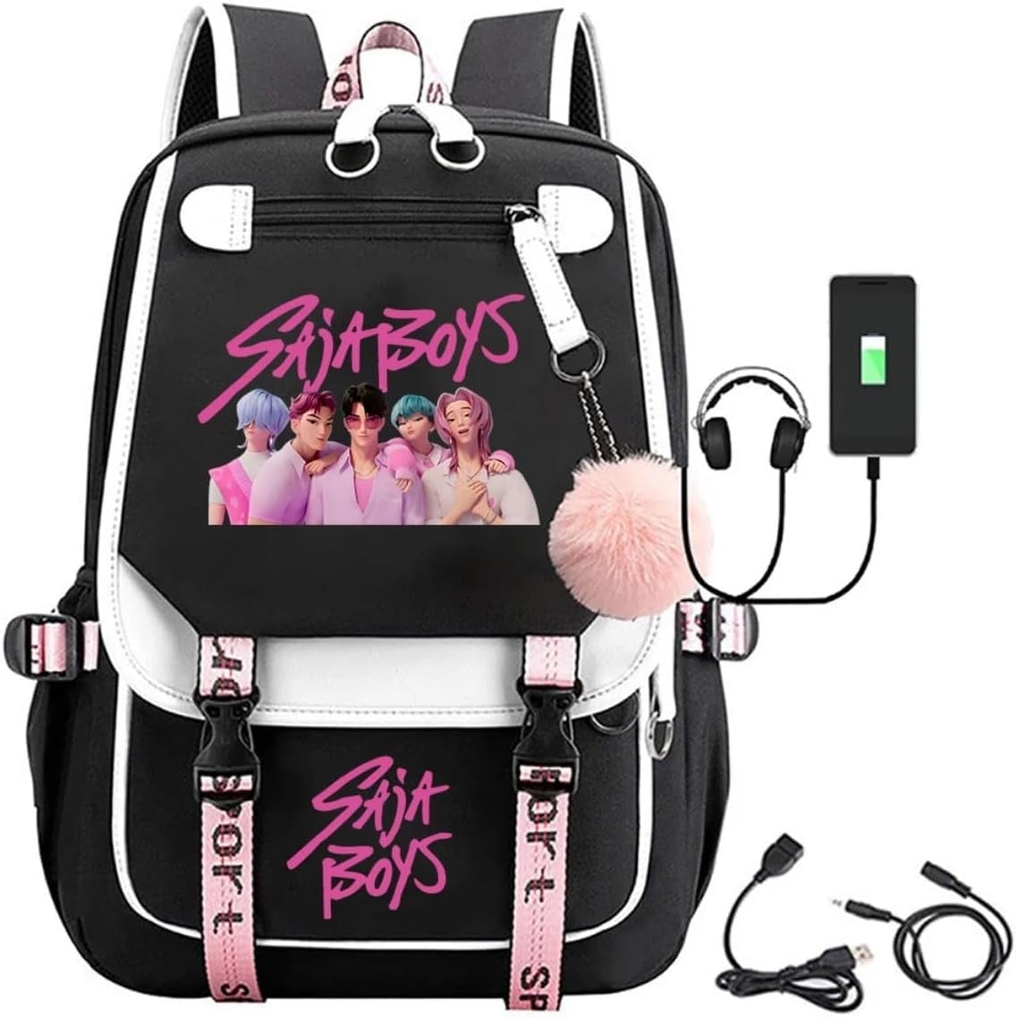 Demon Hunters Saja Backpack Cartoon Backpacks Hip Hop Gothic Bag ...