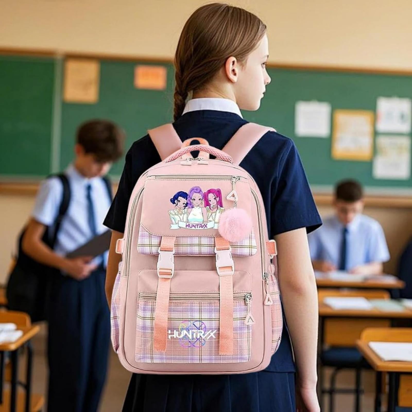Demon Hunters School Backpack, Demon Hunters Merch, Multi-Pocket Nylon ...