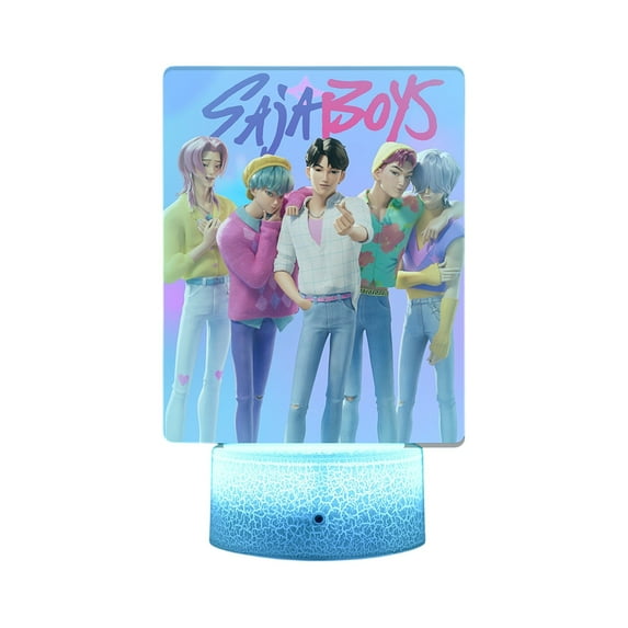 Demon Hunters Swim Boys Peripheral 16-Color Night Light with Remote Control Printed Inside, 16 ...