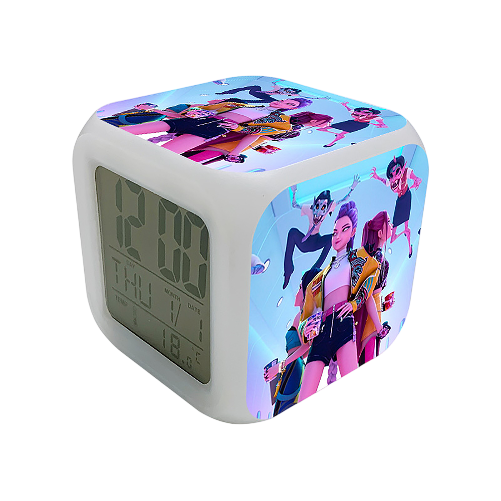 Demon K-Pop Hunter Kids Digital Alarm Clock with Night Light, Bedside ...