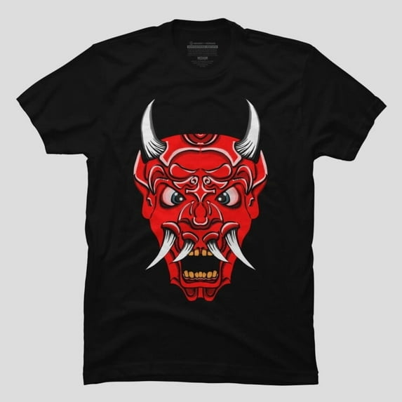 Demon Mask Red Oni Face Japanese Spirit Devil Art H38804 Unisex T-Shirt ...