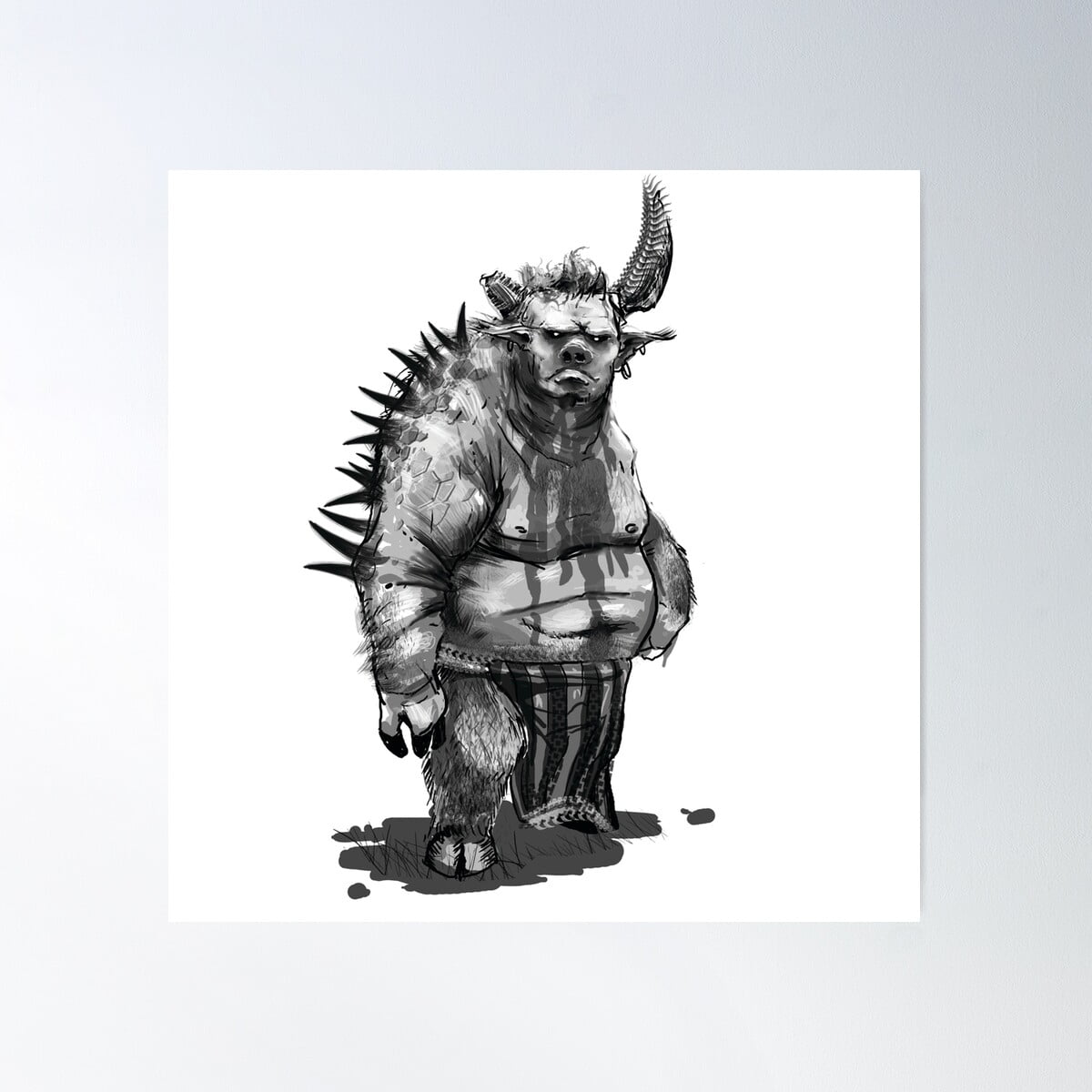 Demon Pig Poster Wall Art, Modern Wall Decor For Living Room Bedroom ...
