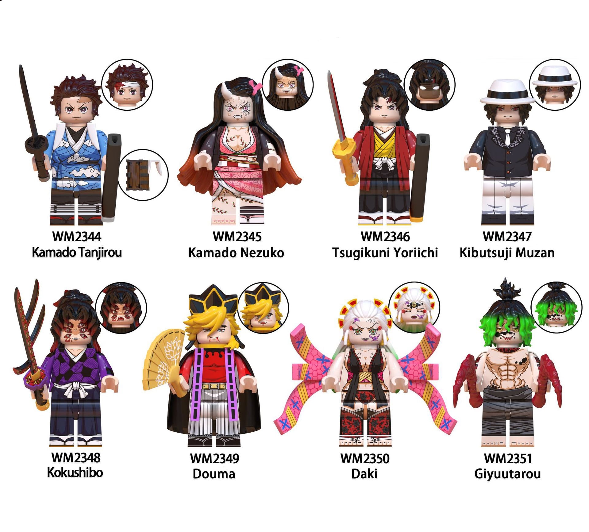 Demon Slay Kimtsu no Yab Building Block Figure X 8 Sets 3 - Walmart.com