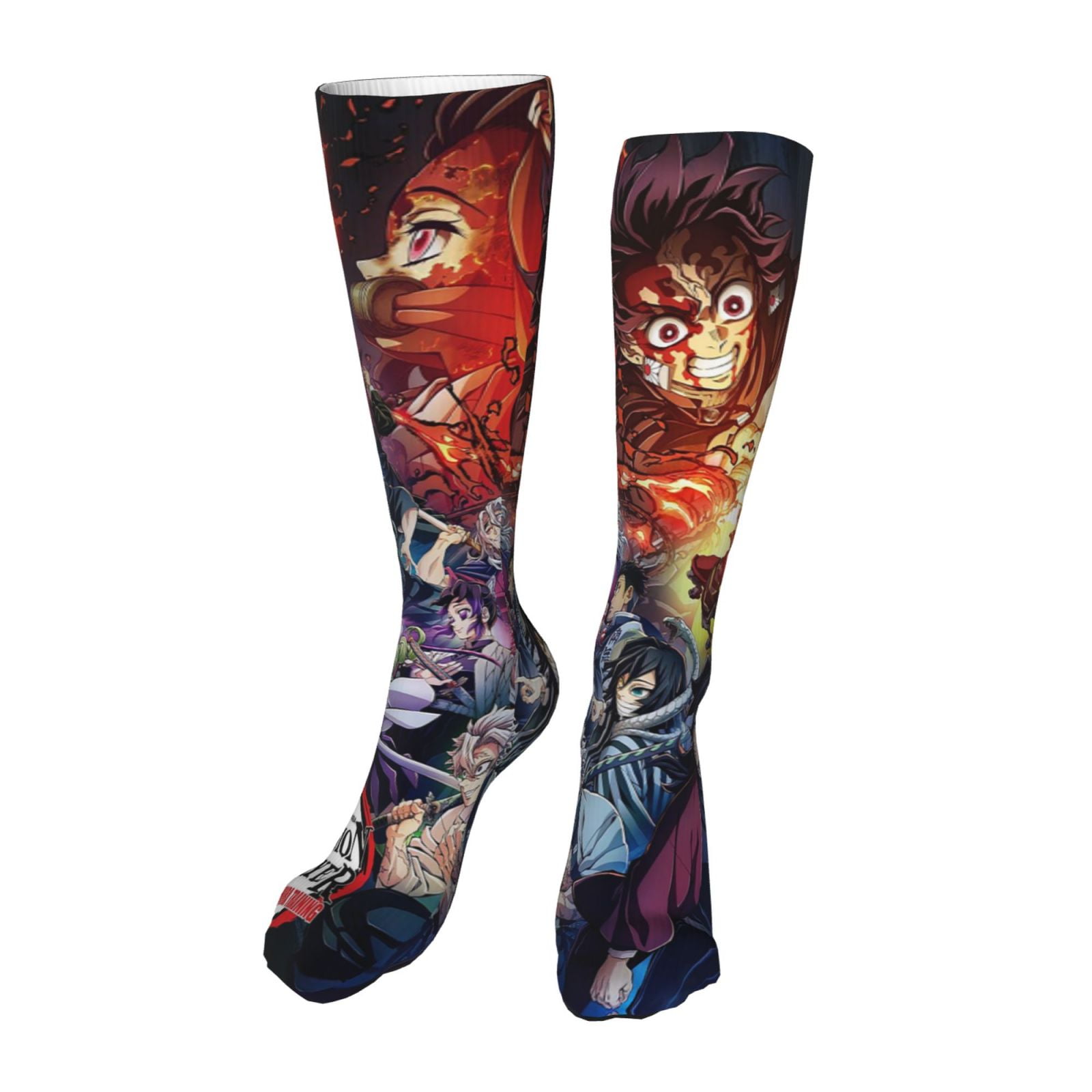 Demon Slayer 2024 Unisex Long Knee Thigh Compression Crew Socks Men ...