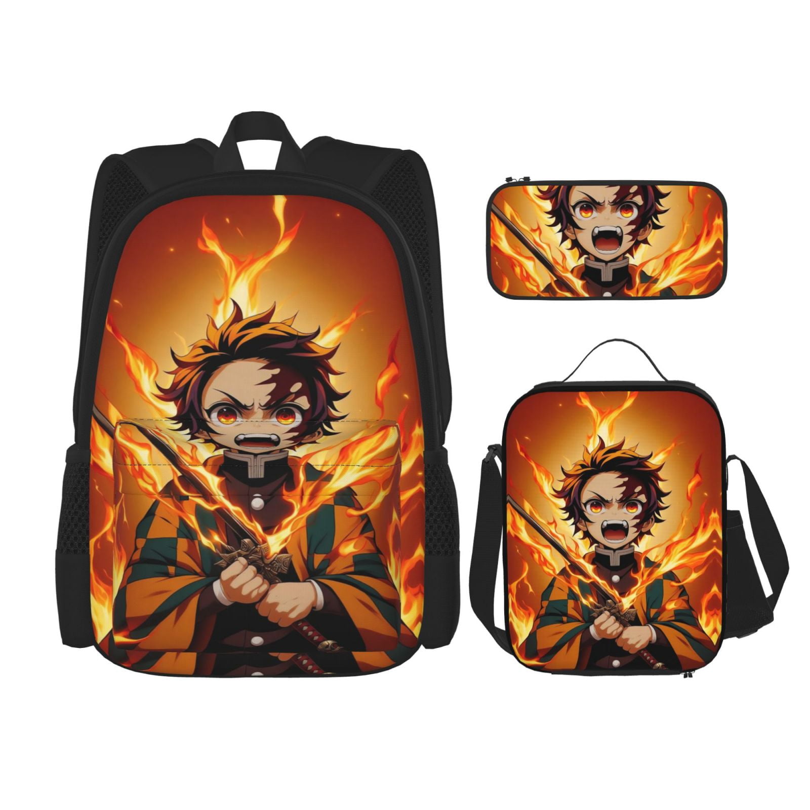 Demon Slayer 3-Piece Backpack Set,backpacks ,lunch bag ,case ...