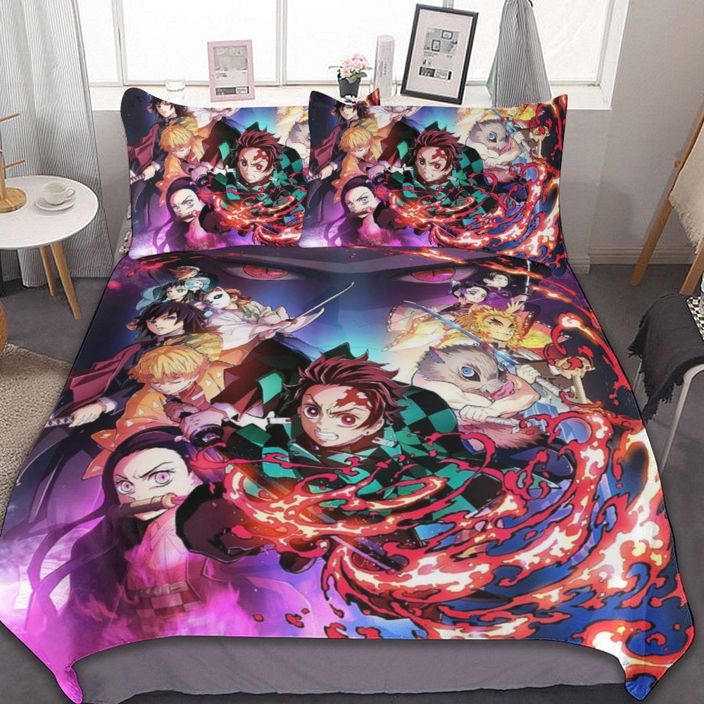 Demon Slayer 3-Piece Bedding Set Warm And Comfortable Soft Duvet Cover ...
