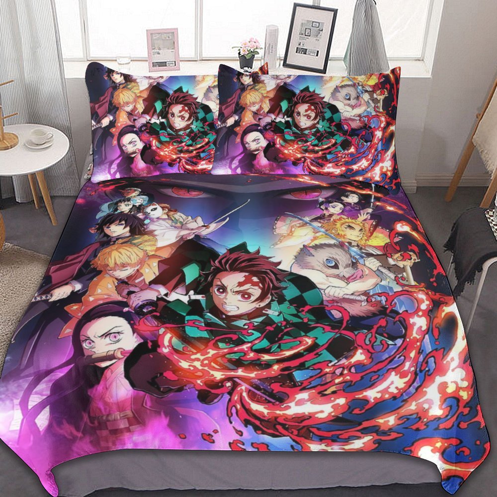 Demon Slayer 3-Piece Bedding Set Warm And Comfortable Soft Duvet Cover ...