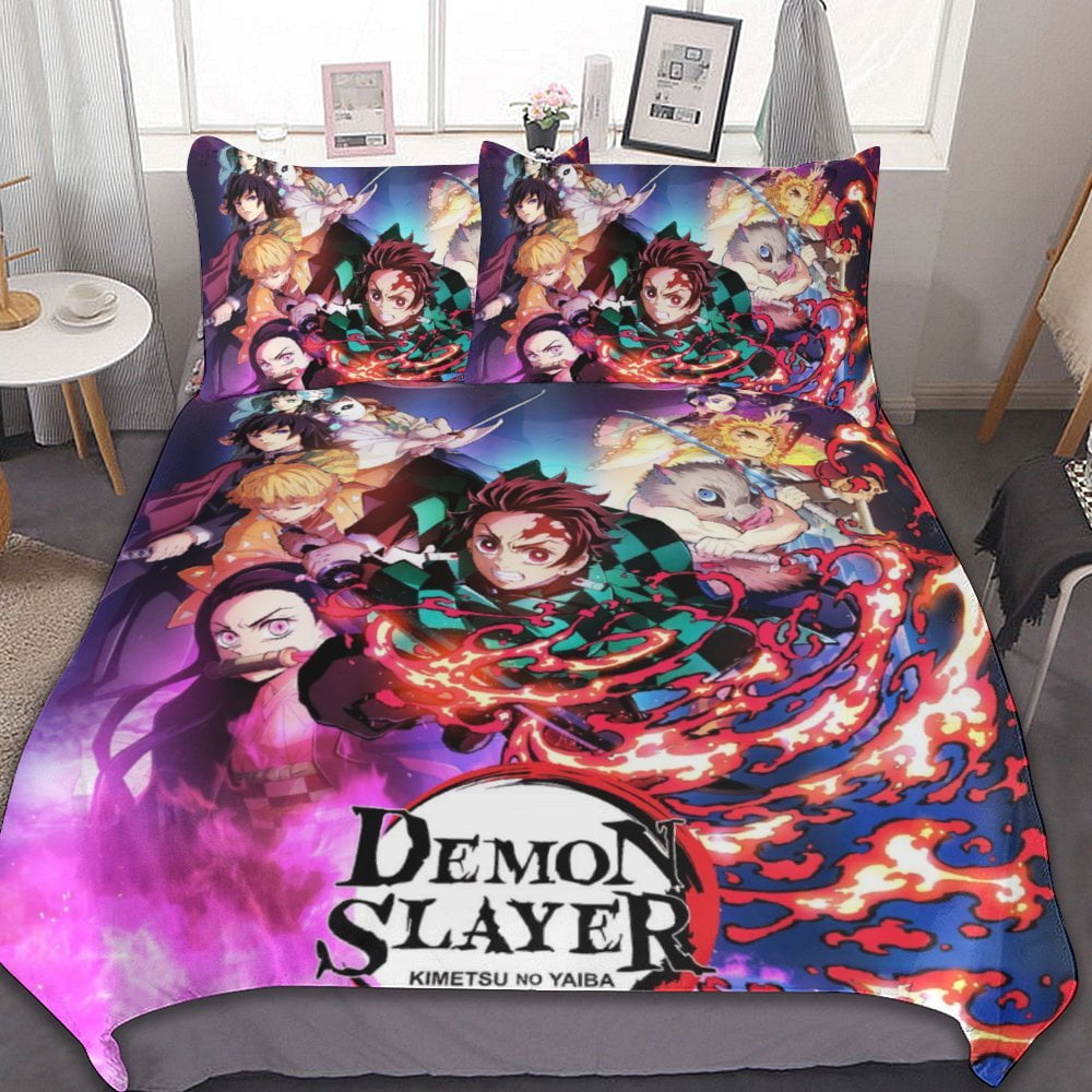 Demon Slayer 3-Piece Bedding Set Warm And Comfortable Soft Duvet Cover ...