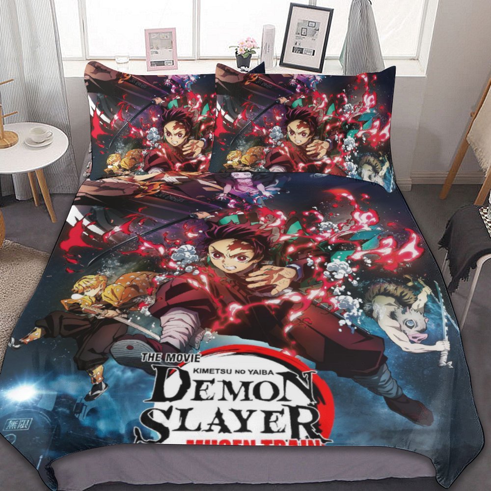 Demon Slayer 3-Piece Bedding Set Warm And Comfortable Soft Duvet Cover ...