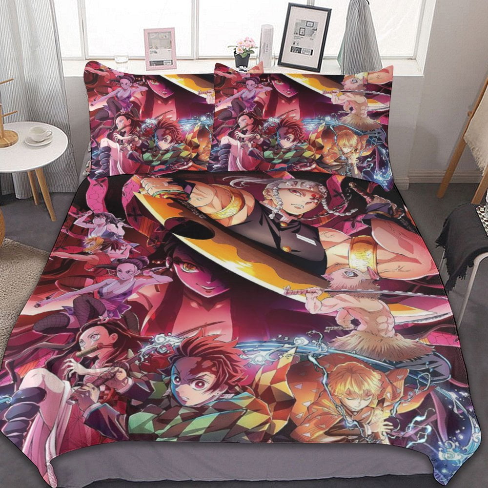 Demon Slayer 3-Piece Bedding Set Warm And Comfortable Soft Duvet Cover ...