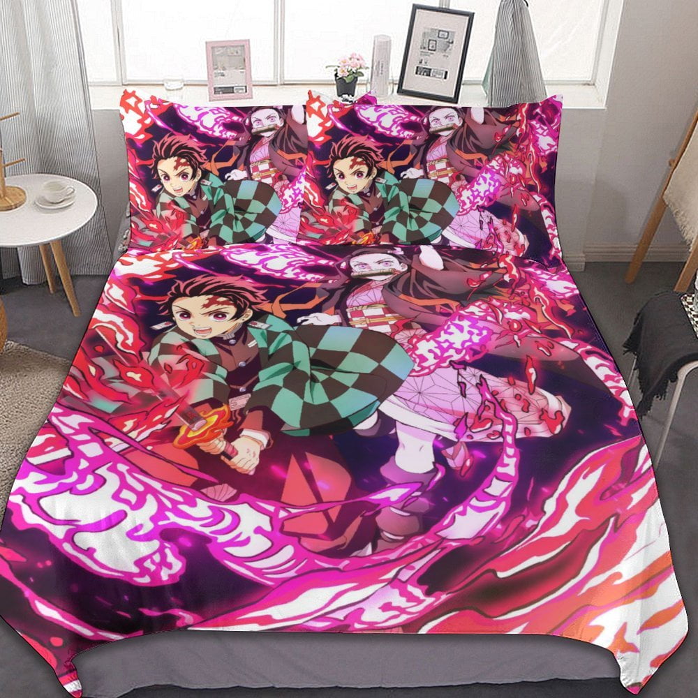 Demon Slayer 3-Piece Bedding Set Warm And Comfortable Soft Duvet Cover ...